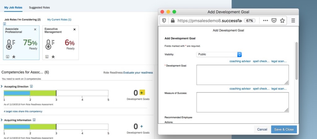 Using Role Readiness within SAP SuccessFactor’s Career Worksheet ...