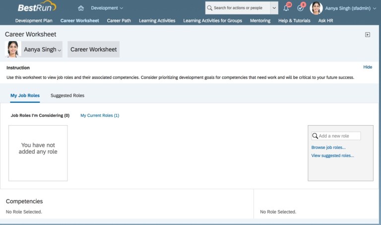 Using Role Readiness within SAP SuccessFactor’s Career Worksheet ...