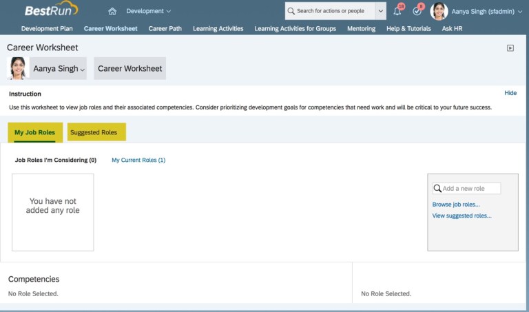 Using Role Readiness within SAP SuccessFactor’s Career Worksheet ...