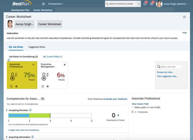 Using Role Readiness within SAP SuccessFactor’s Career Worksheet ...