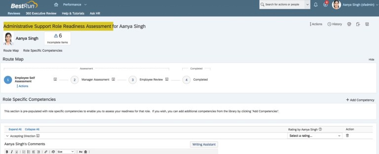 Implementing the SuccessFactors Role Readiness Assessment Form ...