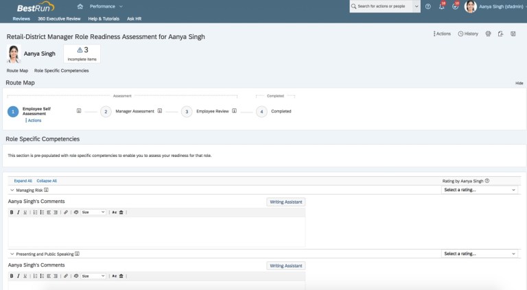 Implementing the SuccessFactors Role Readiness Assessment Form ...