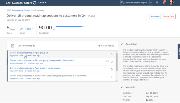 H2 2020 SAP SuccessFactors Release Latest Goal Management Features and ...